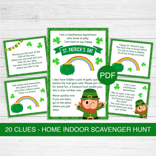 St. Patrick's Day Treasure Hunt and Leprechaun Letter St - Etsy
