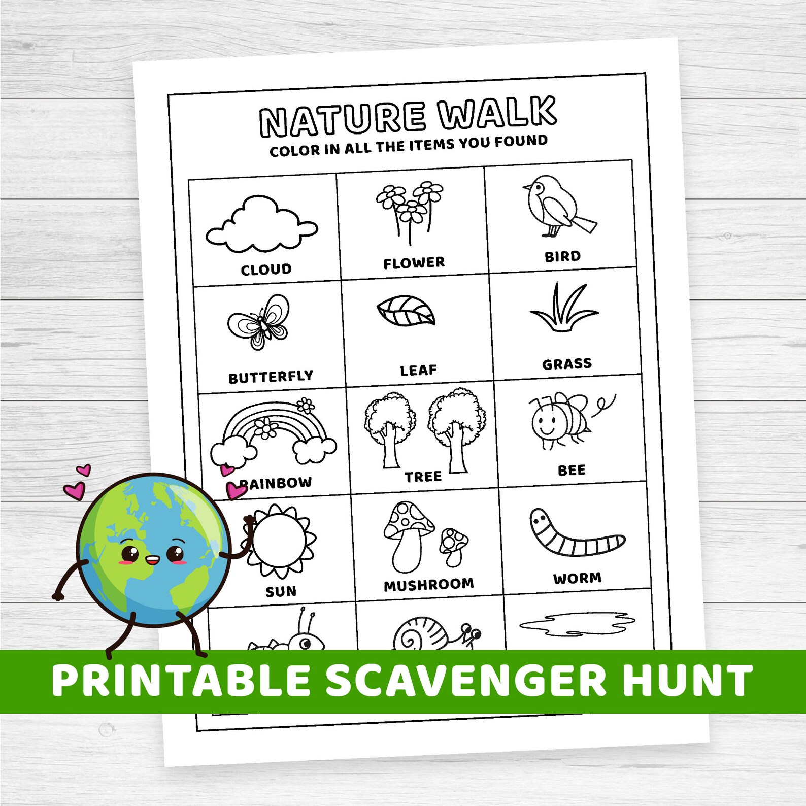 Earth Day Nature Walk Coloring Page Earth Day Activities for - Etsy