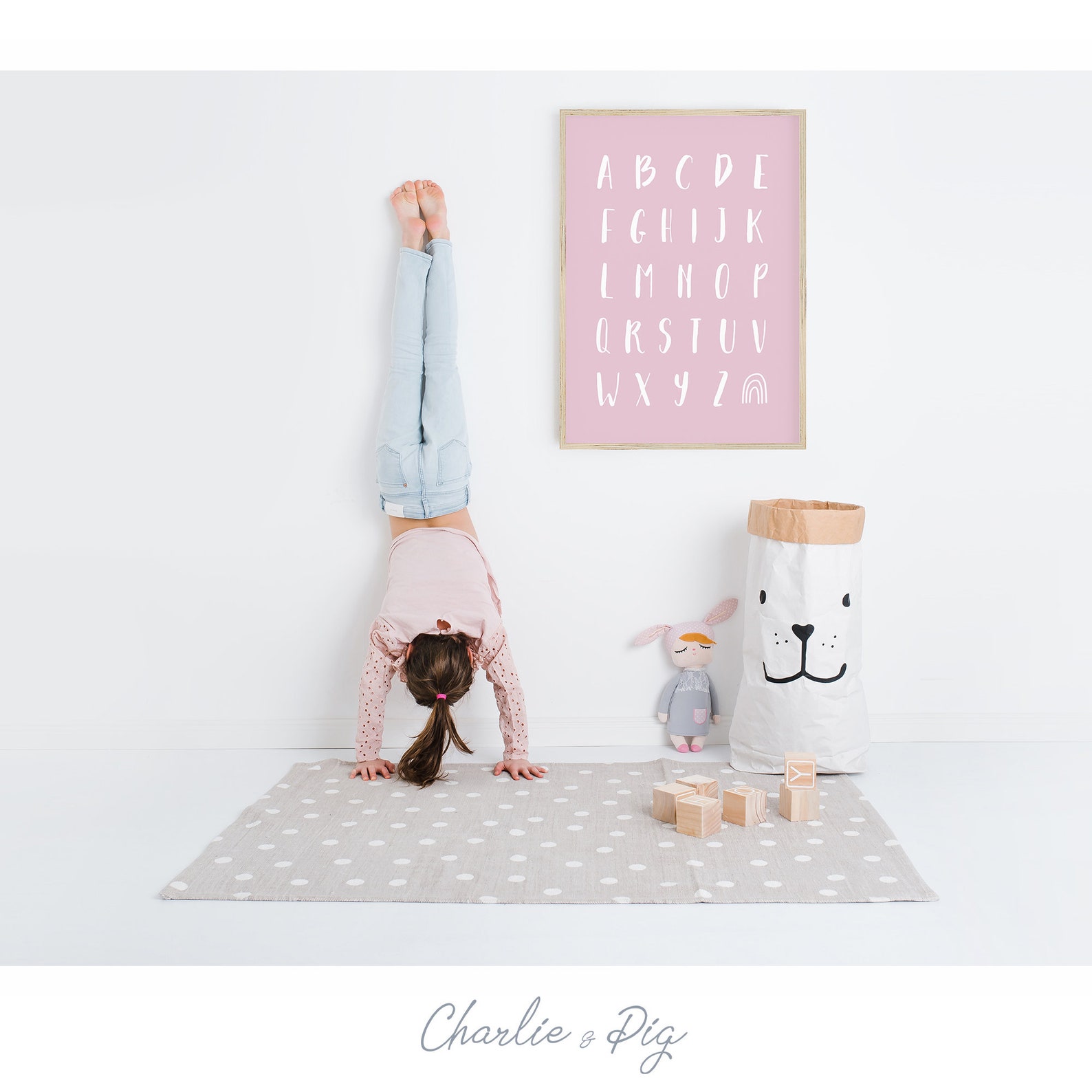 Girls Room Alphabet Printable Instant Download Wall Decor - Etsy