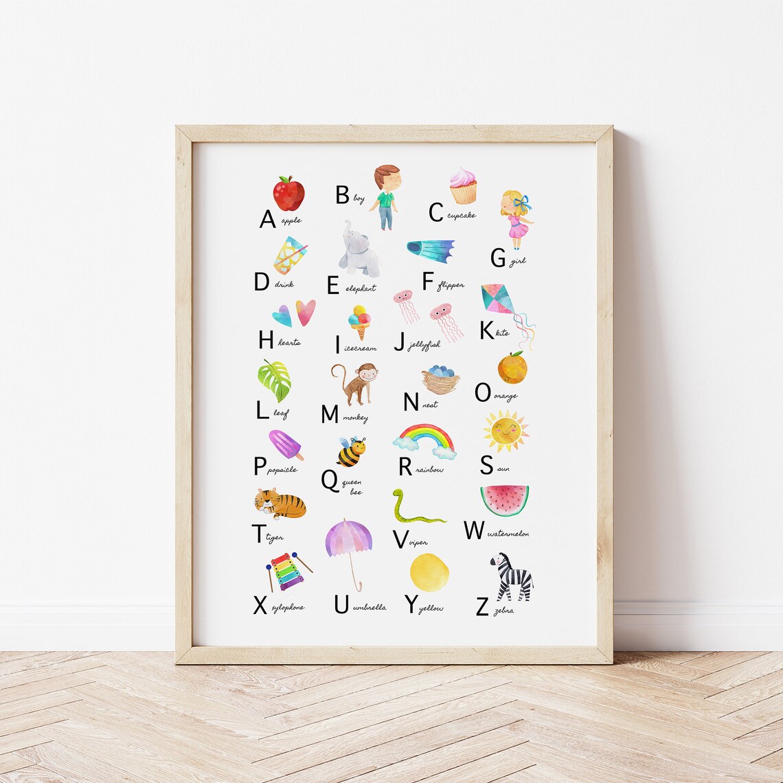 Rainbow Alphabet Printable Colorful ABC Print Preschool | Etsy