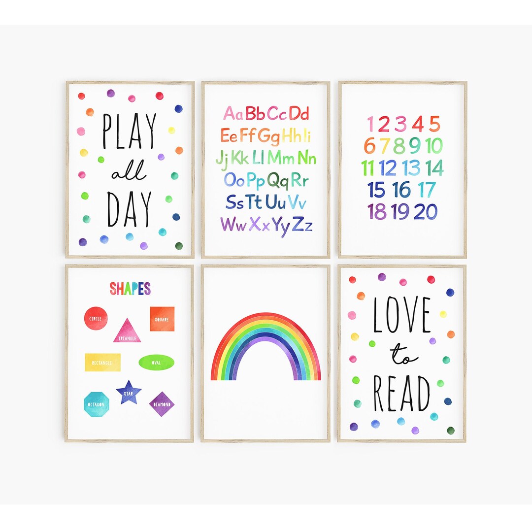 Educational Gallery Wall Art Set - Instant Download, Classroom Prints ...