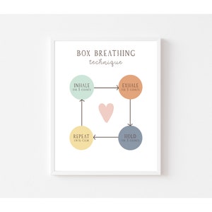 Box Breathing Technique Poster, Calming Corner, Mindfulness Breathing ...