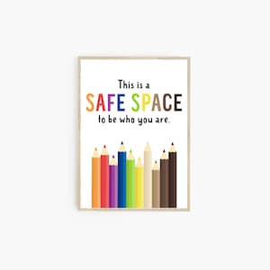 Safe Space Printable, Diversity Poster, Equality Print, Classroom ...