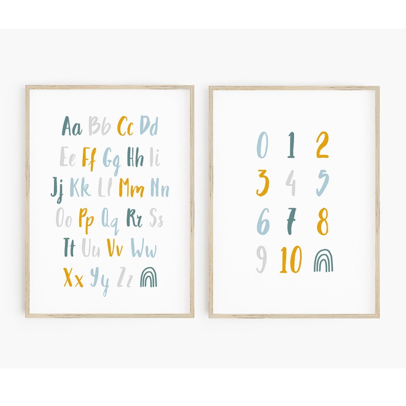 Boys Alphabet Printable Wall Art Set Instant Download - Etsy