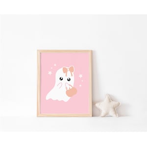 Set of 6 Halloween Printable Wall Art- Instant Download, Pink Halloween ...