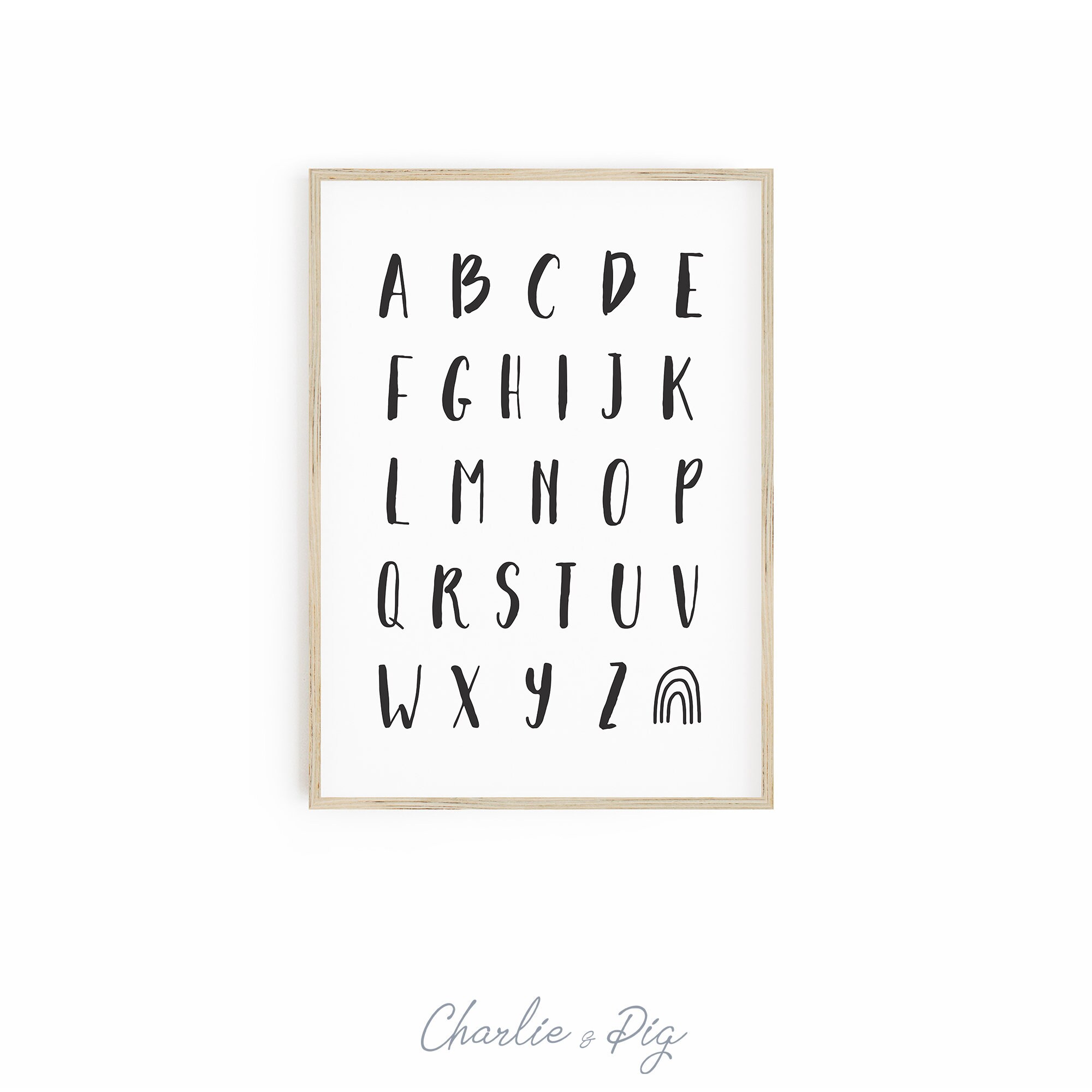 Boho Nursery Printable Instant Download Alphabet Print - Etsy