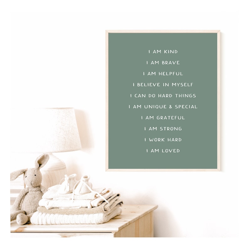 Boho Affirmation Printable, Positive Affirmations for Kids, Montessori ...