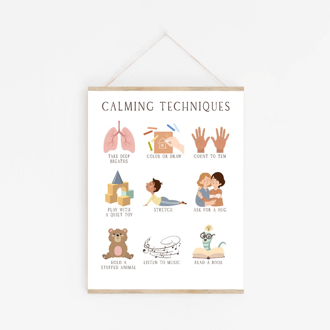 Calming Techniques Poster Calming Corner Strategies Chart - Etsy