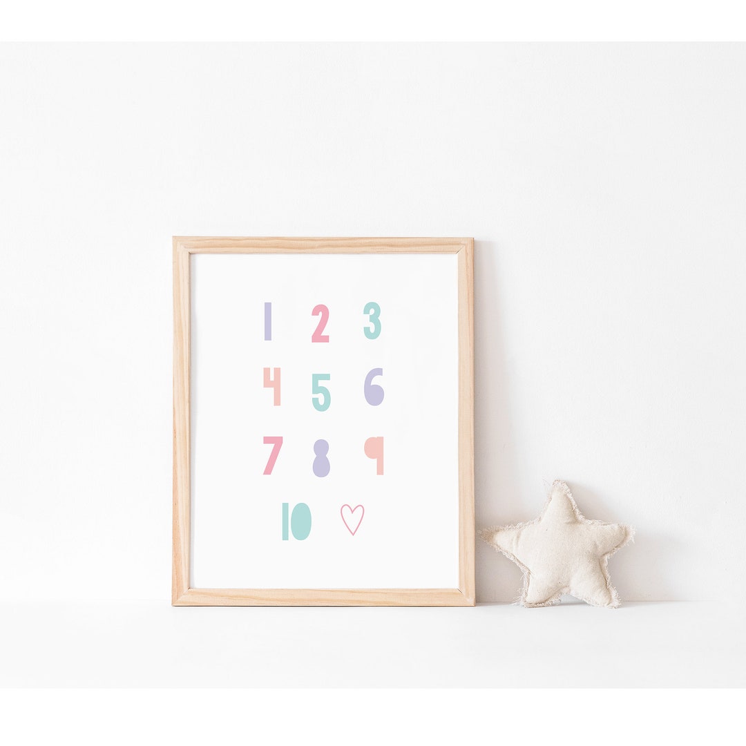 Girls Numbers Printable - Instant Download, Cute Girls Educational ...