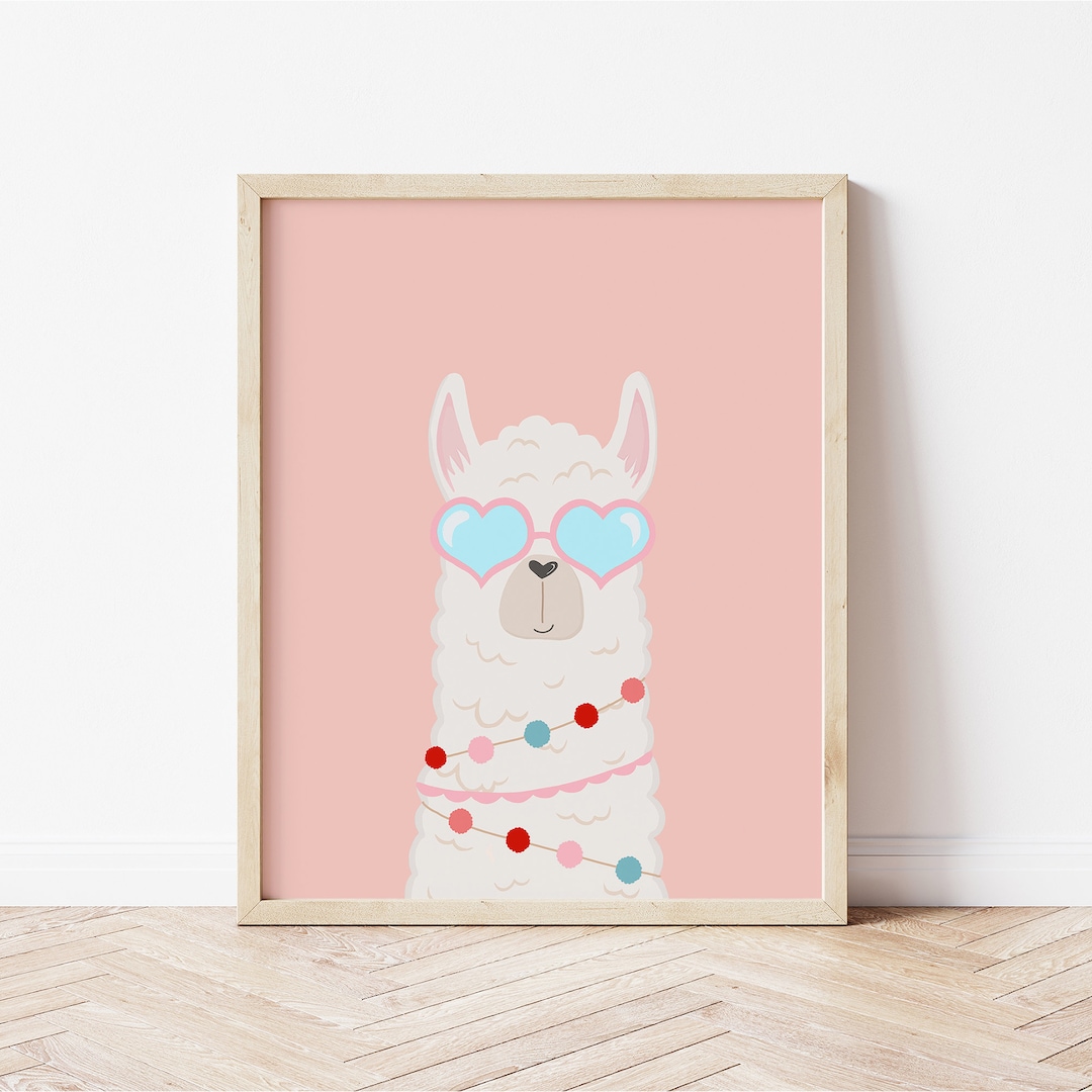 Cute Llama Printable, Llama Wall Art, Kids Print, Alpaca Wall Decor ...