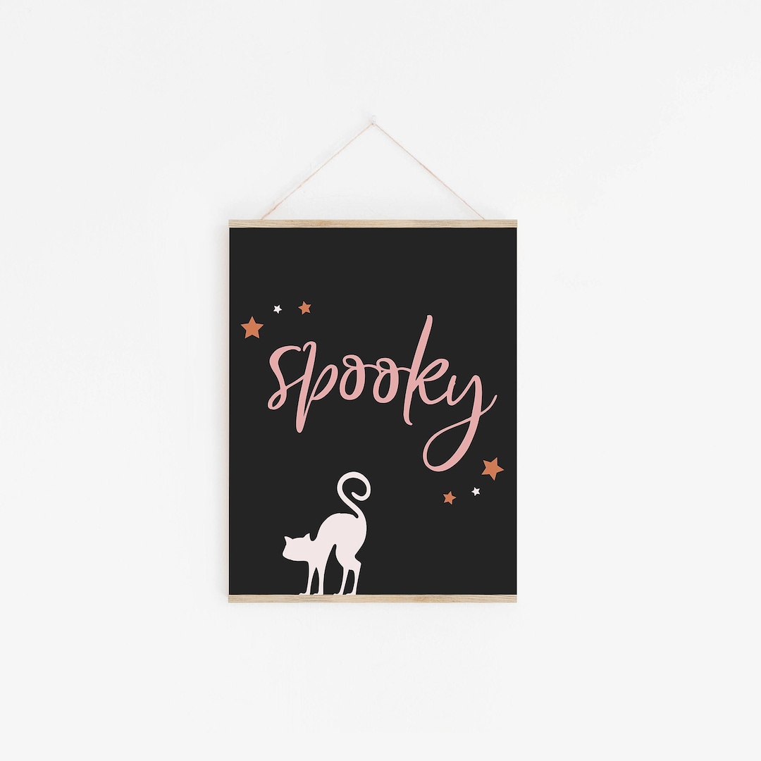 Spooky Halloween Wall Art- Halloween Printable, Black Halloween Decor ...