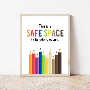 Safe Space Printable, Diversity Poster, Equality Print, Classroom ...