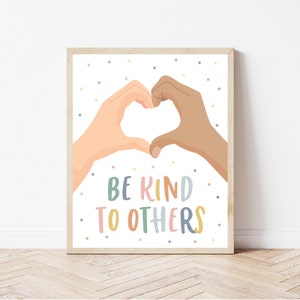 Classroom Poster, Be Kind to Others Printable Wall Art, Positive ...