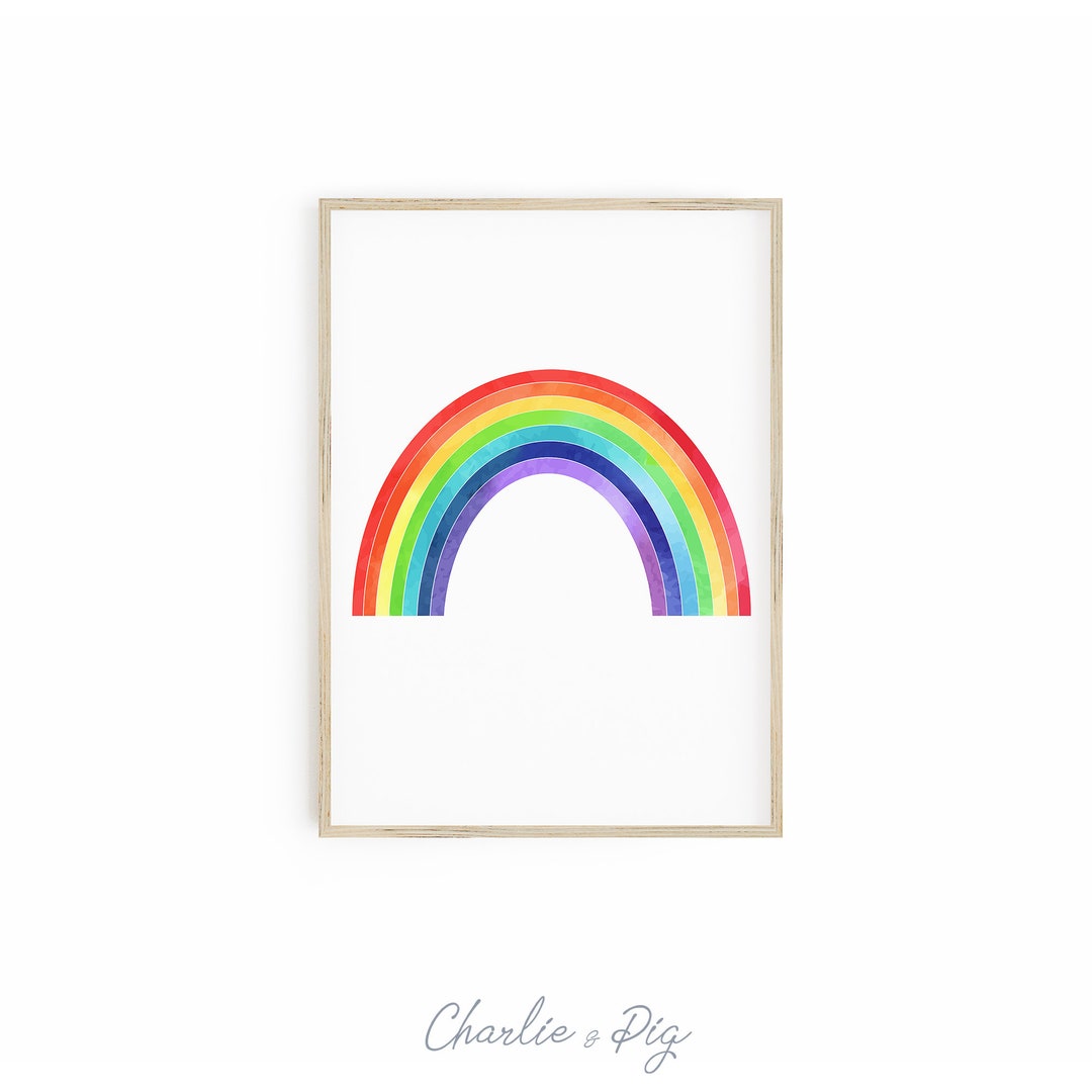 Rainbow Print - Instant Download, Rainbow Watercolor Wall Decor ...