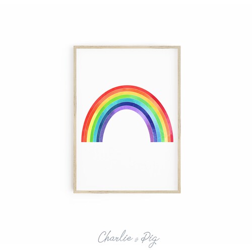 Rainbow Stars Print Instant Download Rainbow Wall Art - Etsy
