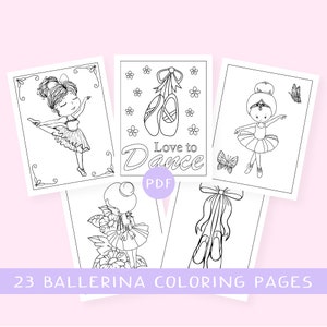 Ballerina Coloring Pages, Ballet Coloring Book, Girls Birthday Activity ...
