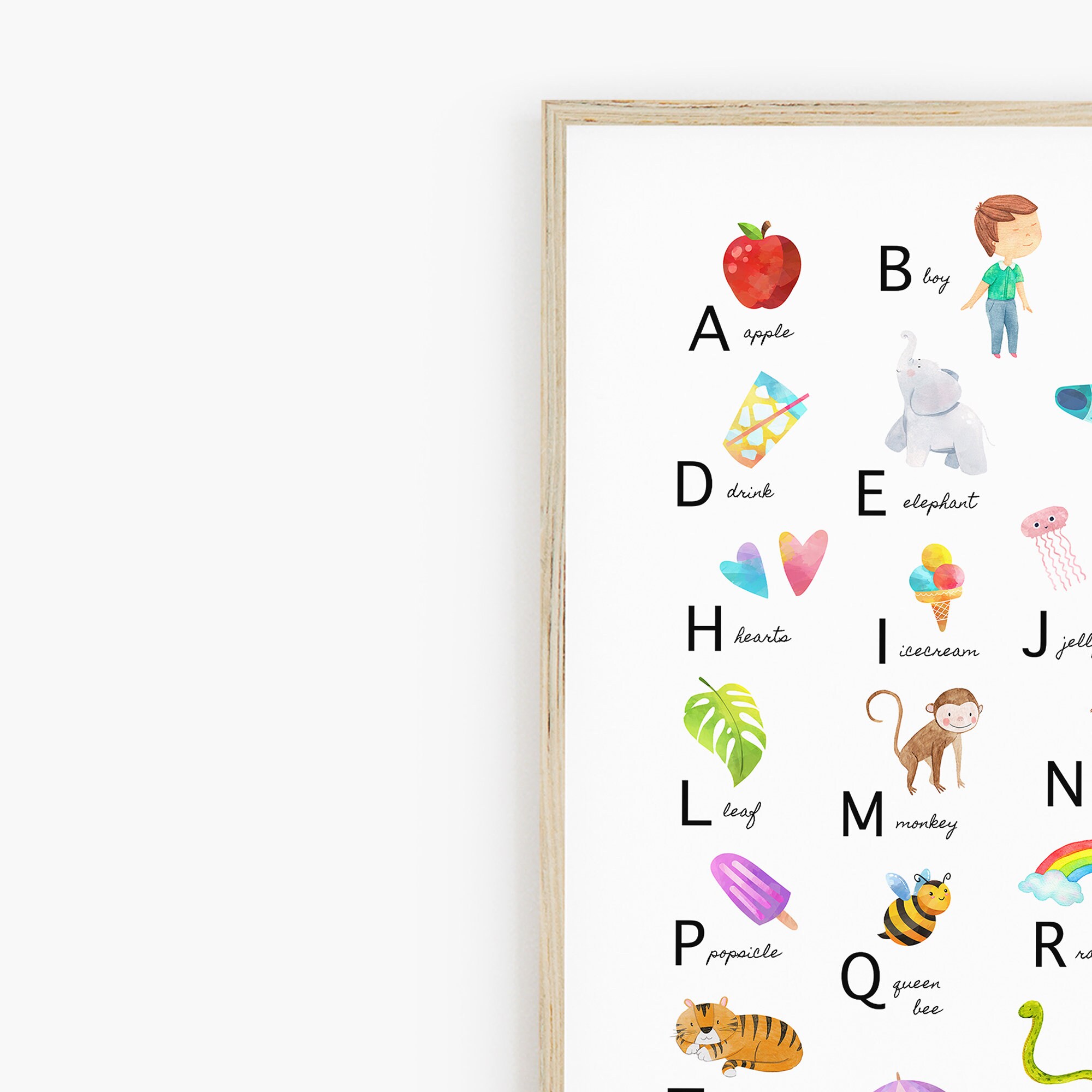 Rainbow Alphabet Printable Colorful ABC Print Preschool | Etsy