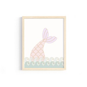 Lets Be Mermaids, Set of Two Prints, Girl Gallery Wall Art, Under the ...
