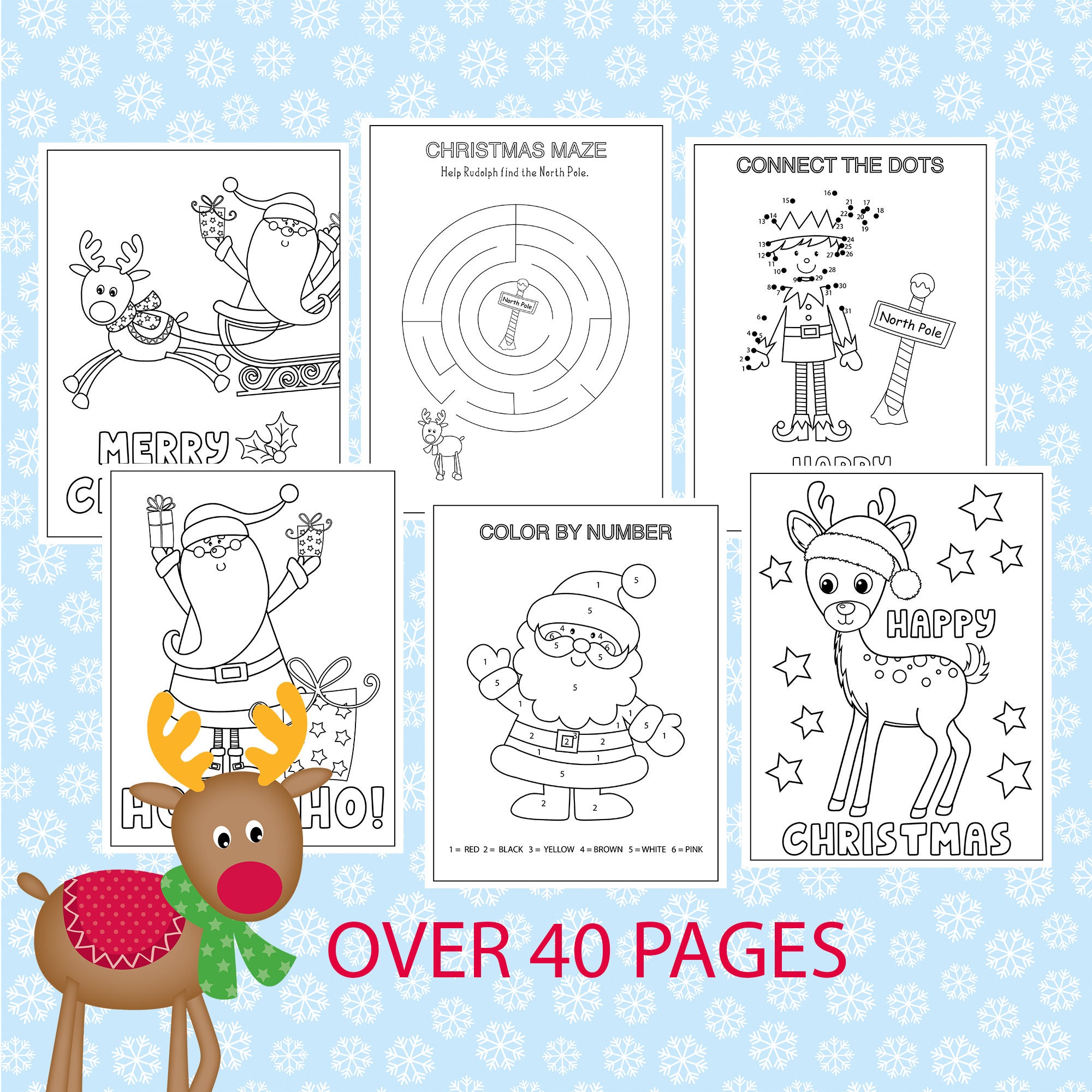 Christmas Coloring Pages for Kids | Christmas Party Activity ...