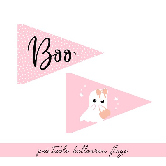 Halloween Printable Pennant Flags Instant Download Pastel - Etsy