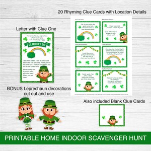 Leprechaun Scavenger Hunt, St Patrick's Day Hunt, Indoor for Home, St ...