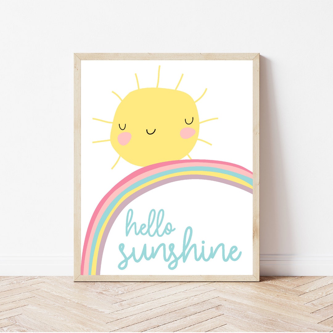 Hello Sunshine Wall Art, Summer Printable, Girls Bedroom Decor, Nursery ...