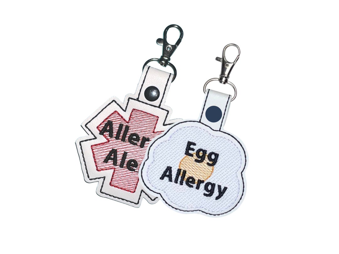 Egg Allergy & Small Allergy Alert Tag Gift Set, Allergy Key Chain Gift ...