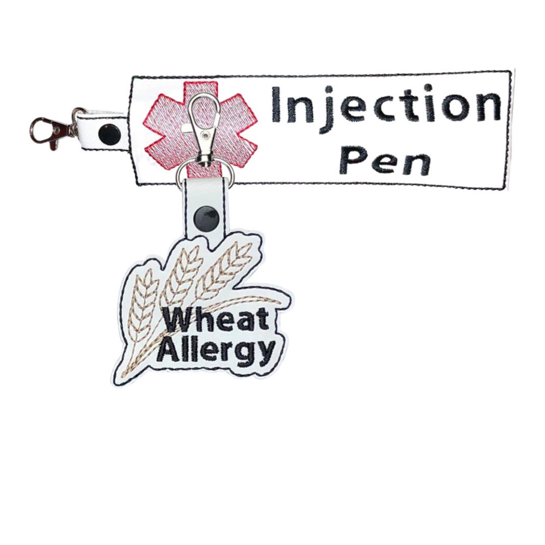 Wheat Allergy & Injection Pen Holder Gift Set, Allergy Key Chain Gift ...