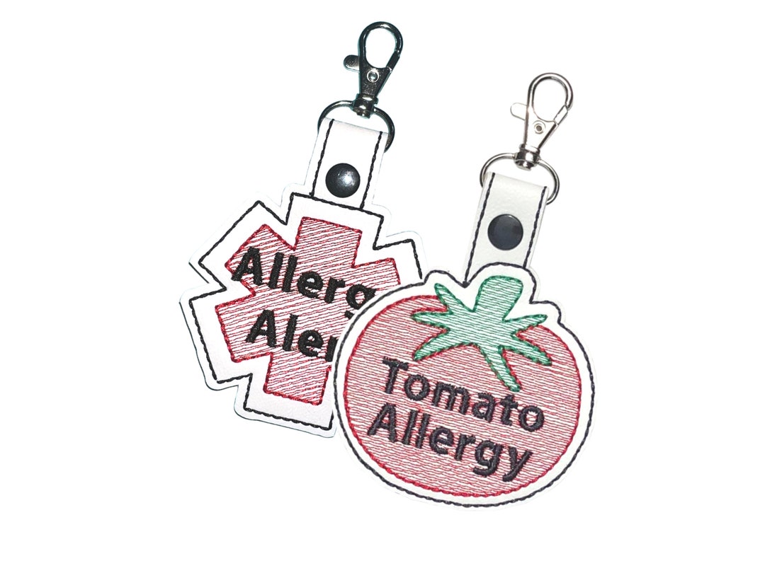 Tomato Allergy & Allergy Alert Tag Gift Set, Allergy Key Chain Gift Set ...