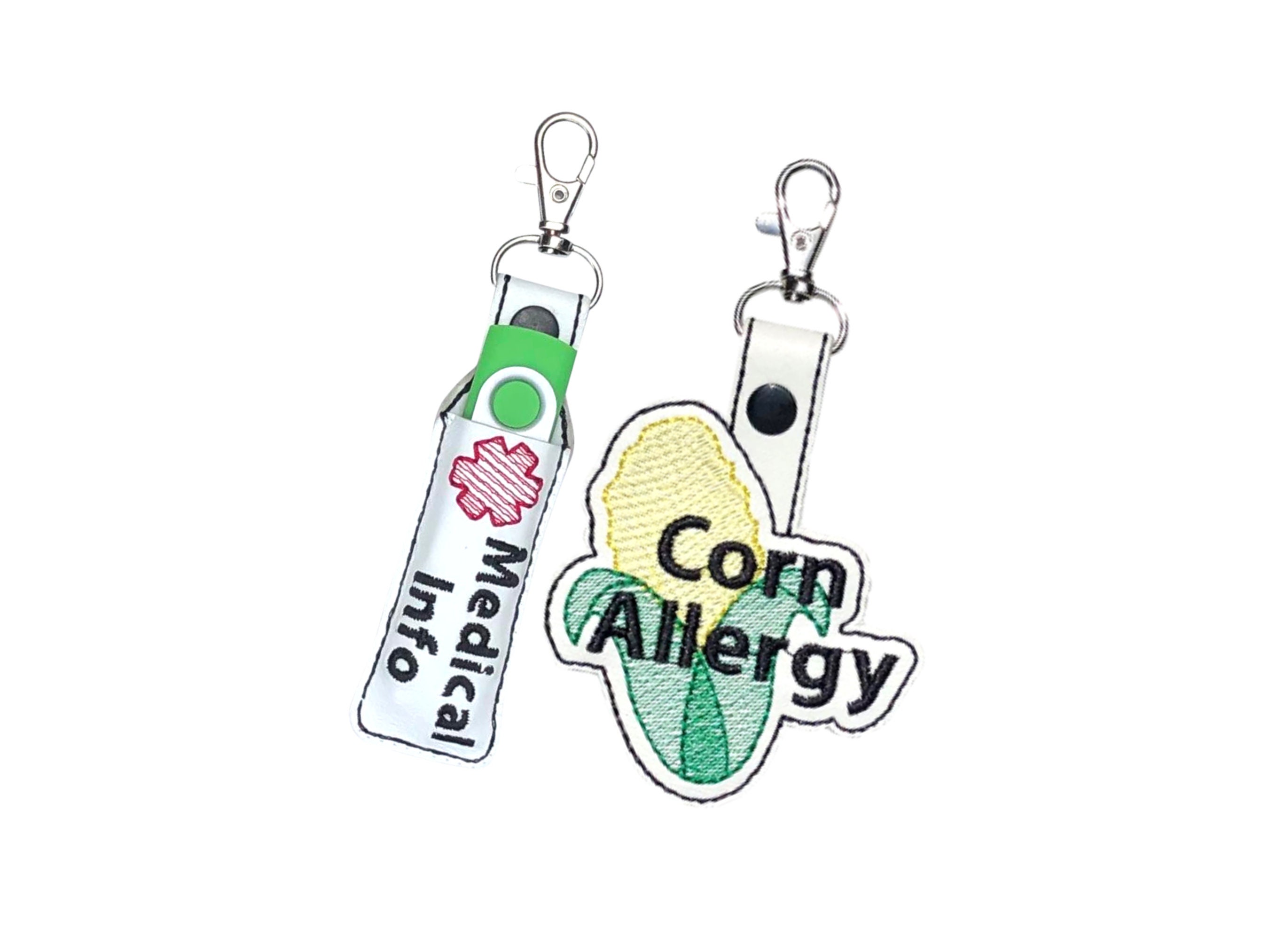 Corn Allergy & USB Medical Info Gift Set, Allergy Key Chain Gift Set ...