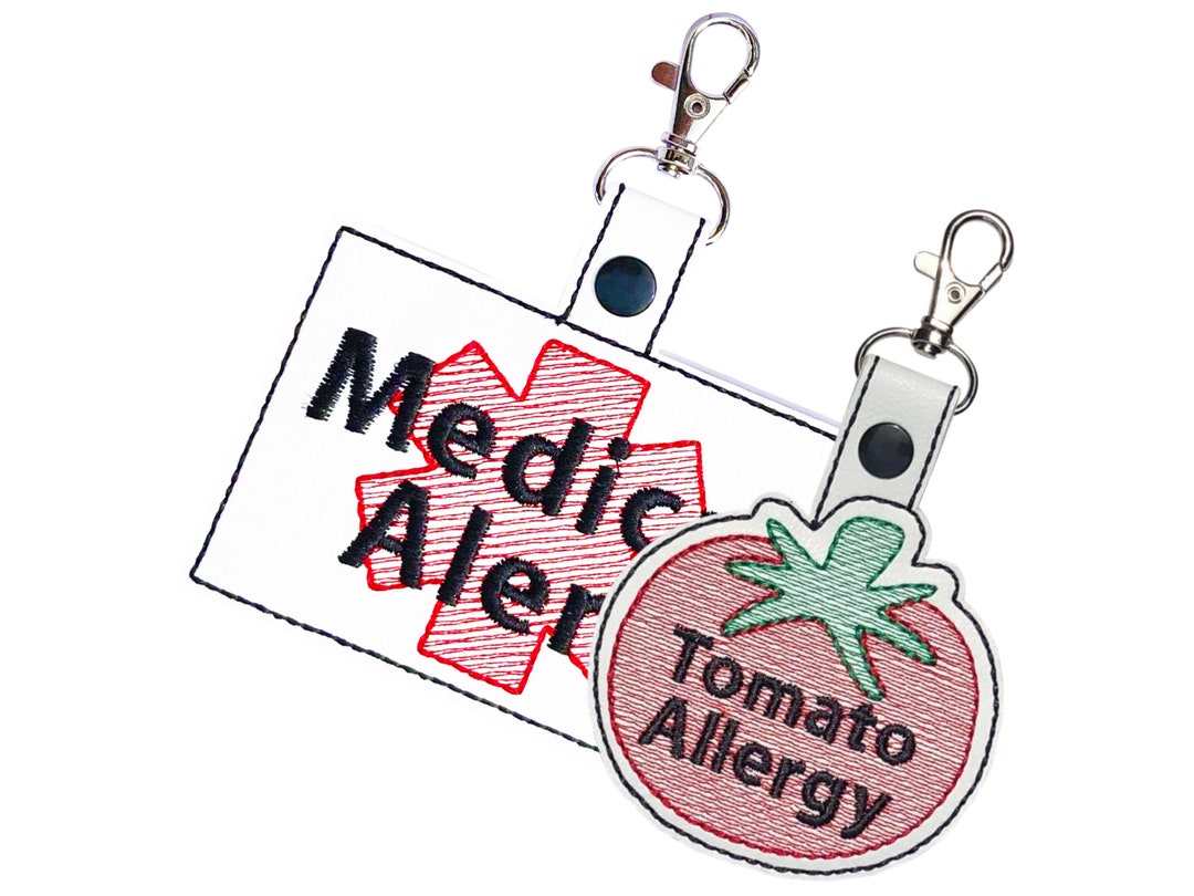 Tomato Allergy & Medical Alert Tag Gift Set, Allergy Key Chain Gift Set ...