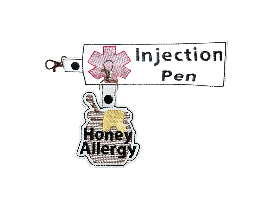 Honey Allergy Injection Pen Holder Set, Medical Alert Bag Tag - Etsy