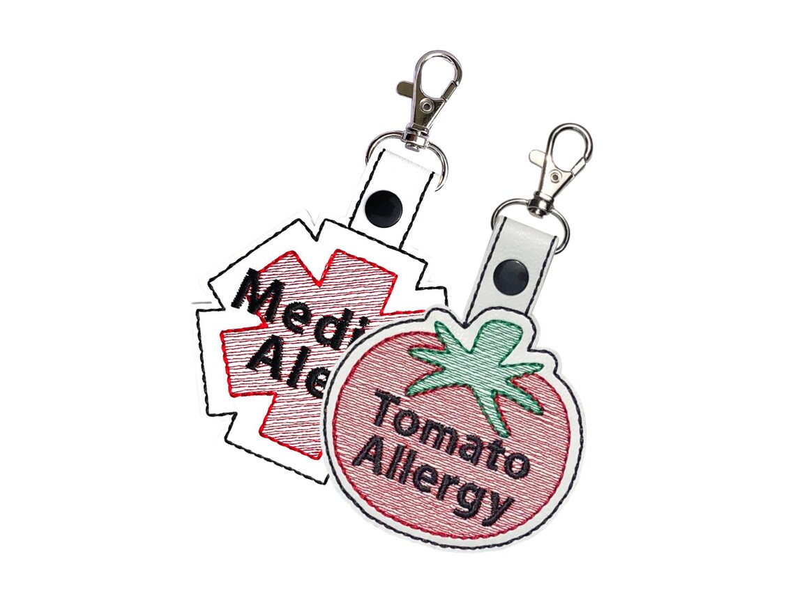 Tomato Allergy & Allergy Alert Tag Gift Set, Allergy Key Chain Gift Set ...