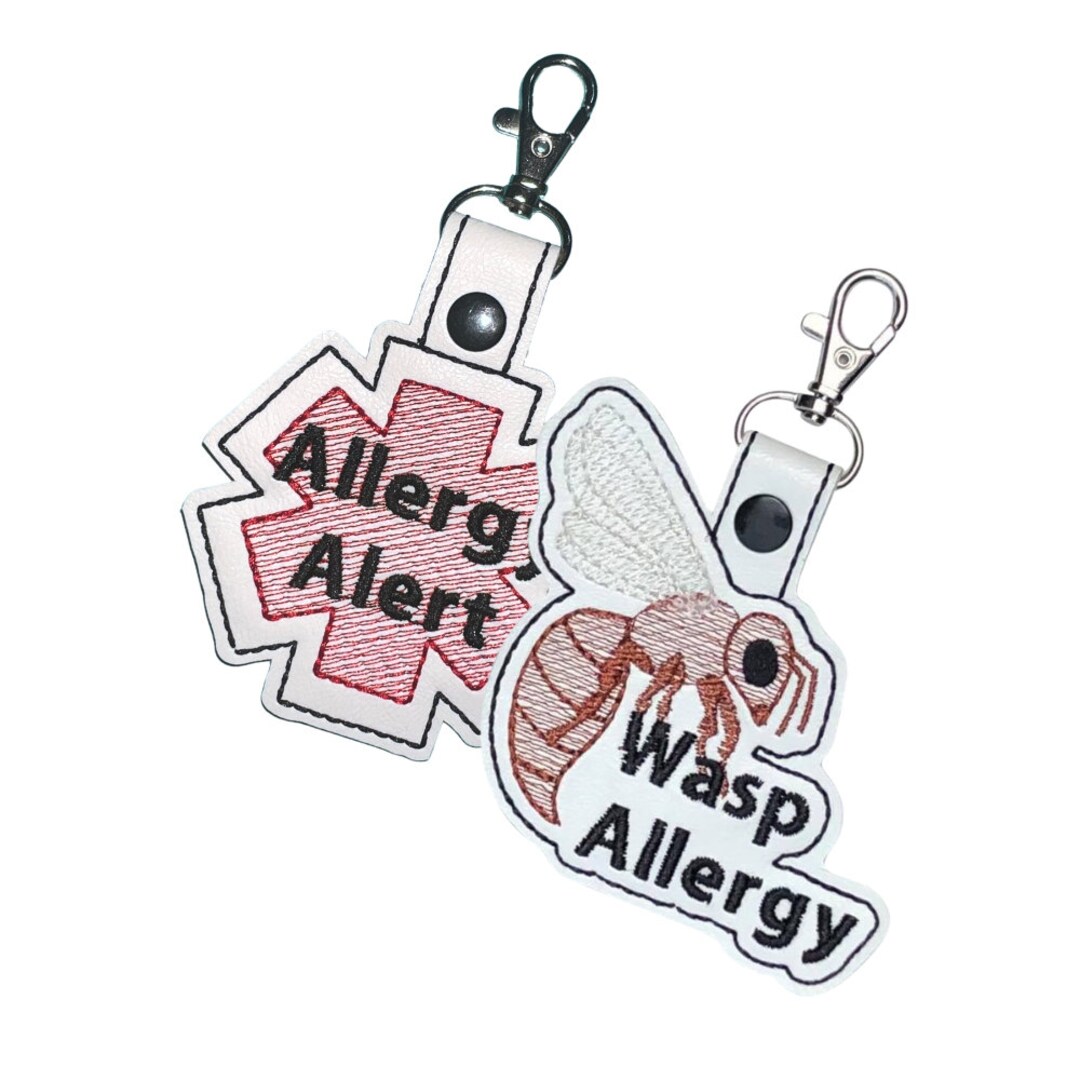 Wasp Allergy & Allergy Alert Tag Gift Set, Allergy Key Chain Gift Set ...