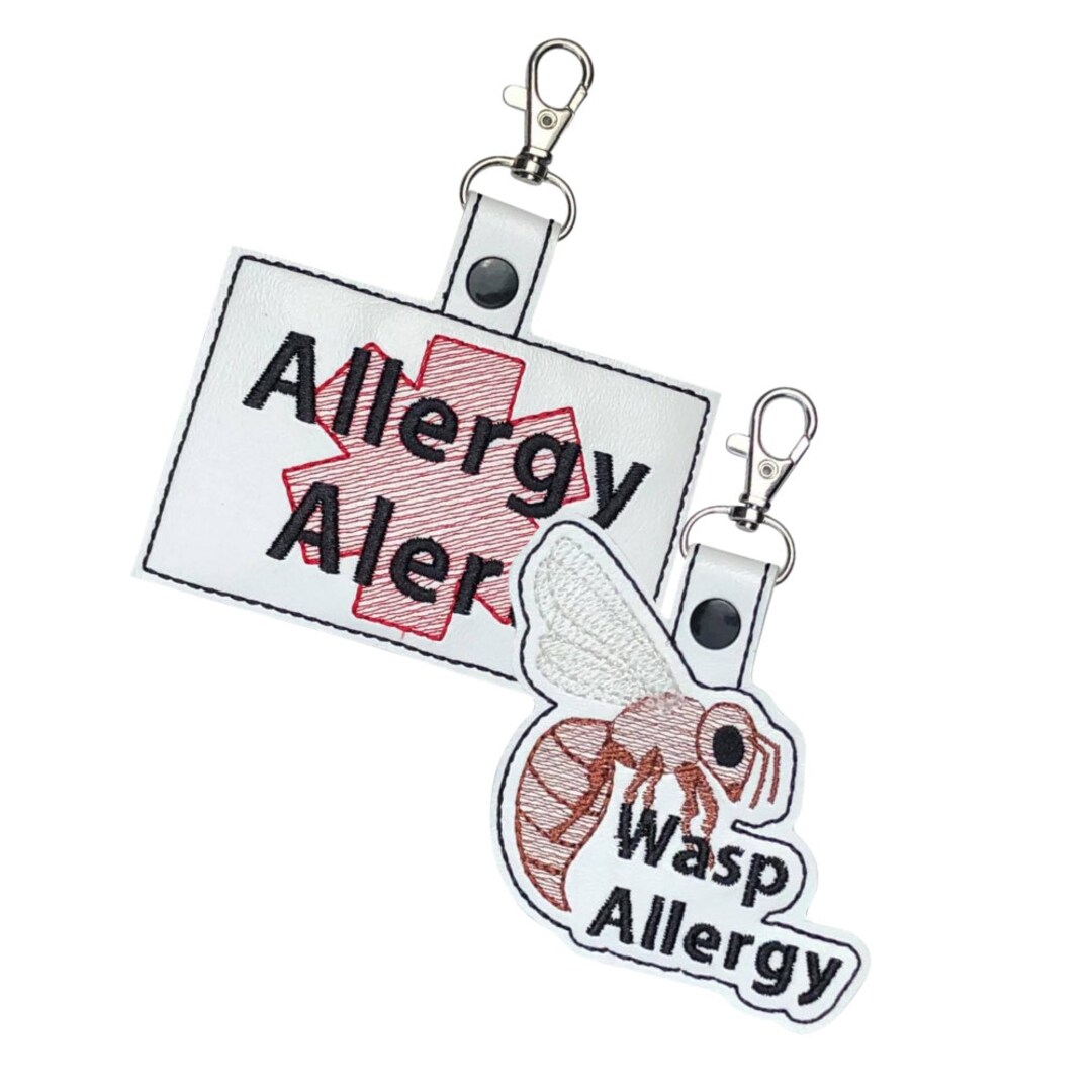 Wasp Allergy & Allergy Alert Tag Gift Set, Allergy Key Chain Gift Set ...