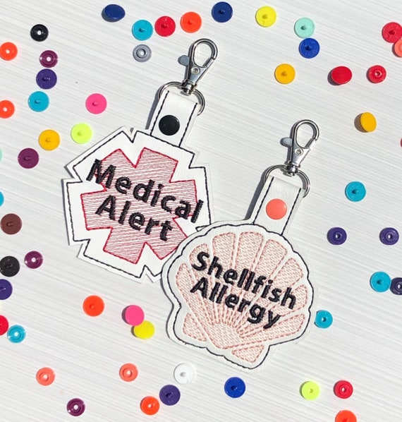 Shellfish Allergy & Medical Alert Tag Gift Set Allergy Key | Etsy