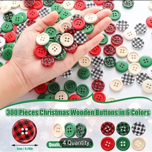 Christmas Wooden Buttons Pack of 12, - Etsy