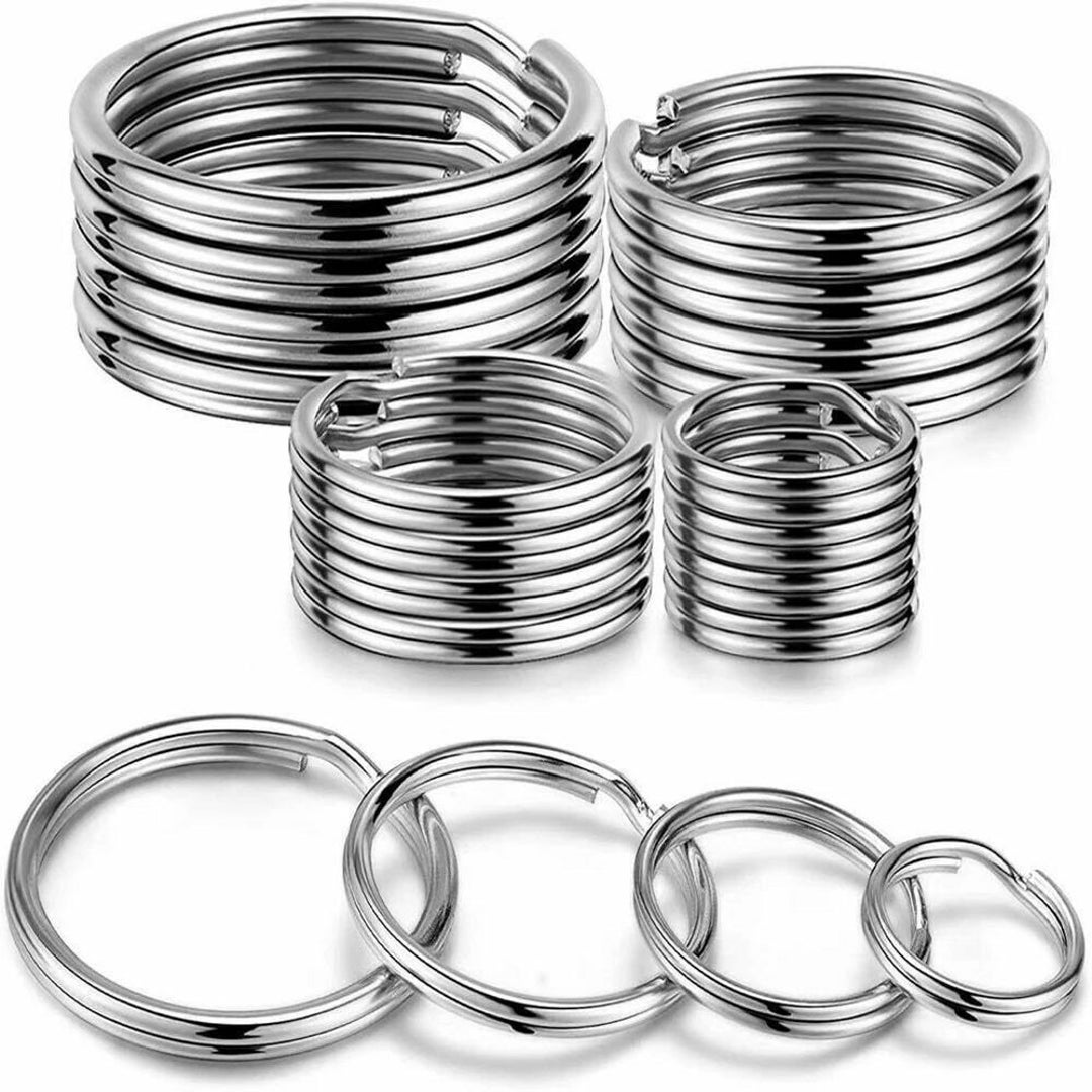 Small Large Silver Metal Split Rings Keyring Jump Hoop Loop Key Keys ...