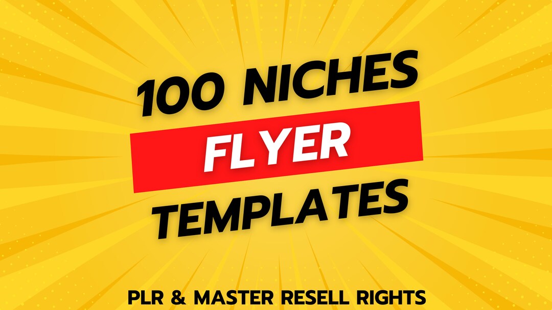 100 Niches Flyer Templates Bundle PLR & Master Resell Rights - Etsy