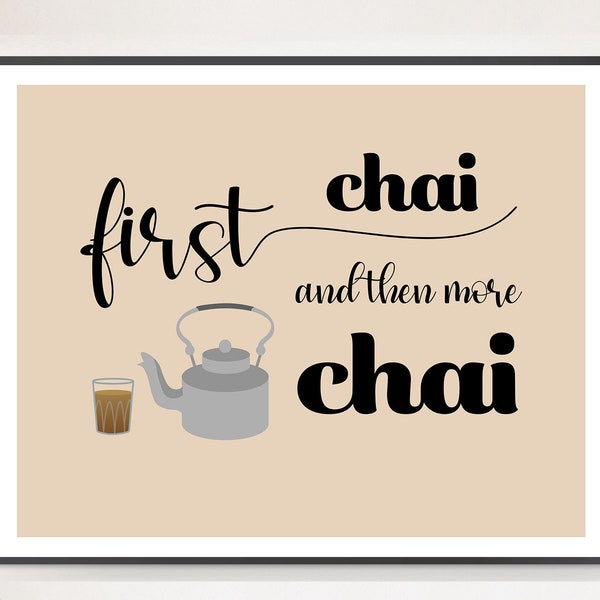 Indian Chai Painting Instant Download, Chai Party for 4, Lets Have Chai ...