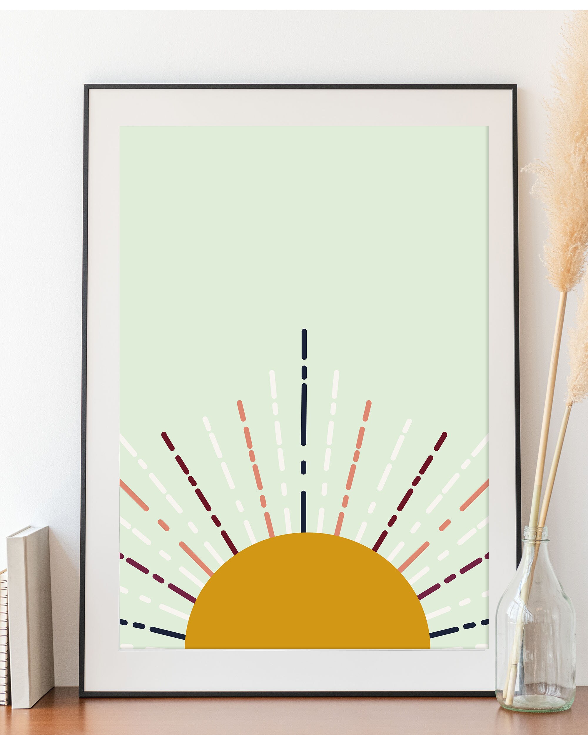 Rising Sun Wall Art Setting Sun Poster Happy Sun Rays | Etsy