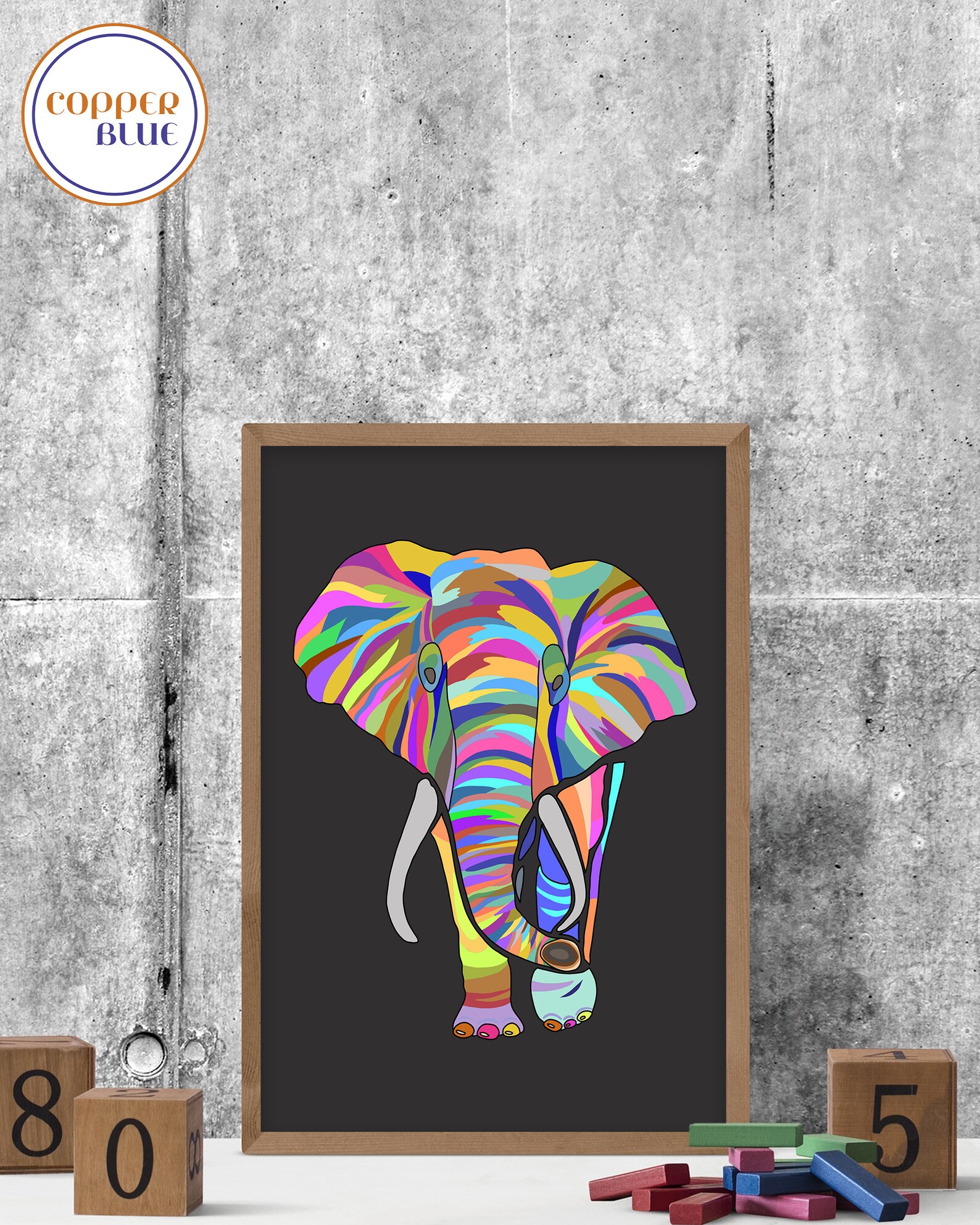Colourful Elephant Poster Bright Animal Print - Etsy UK