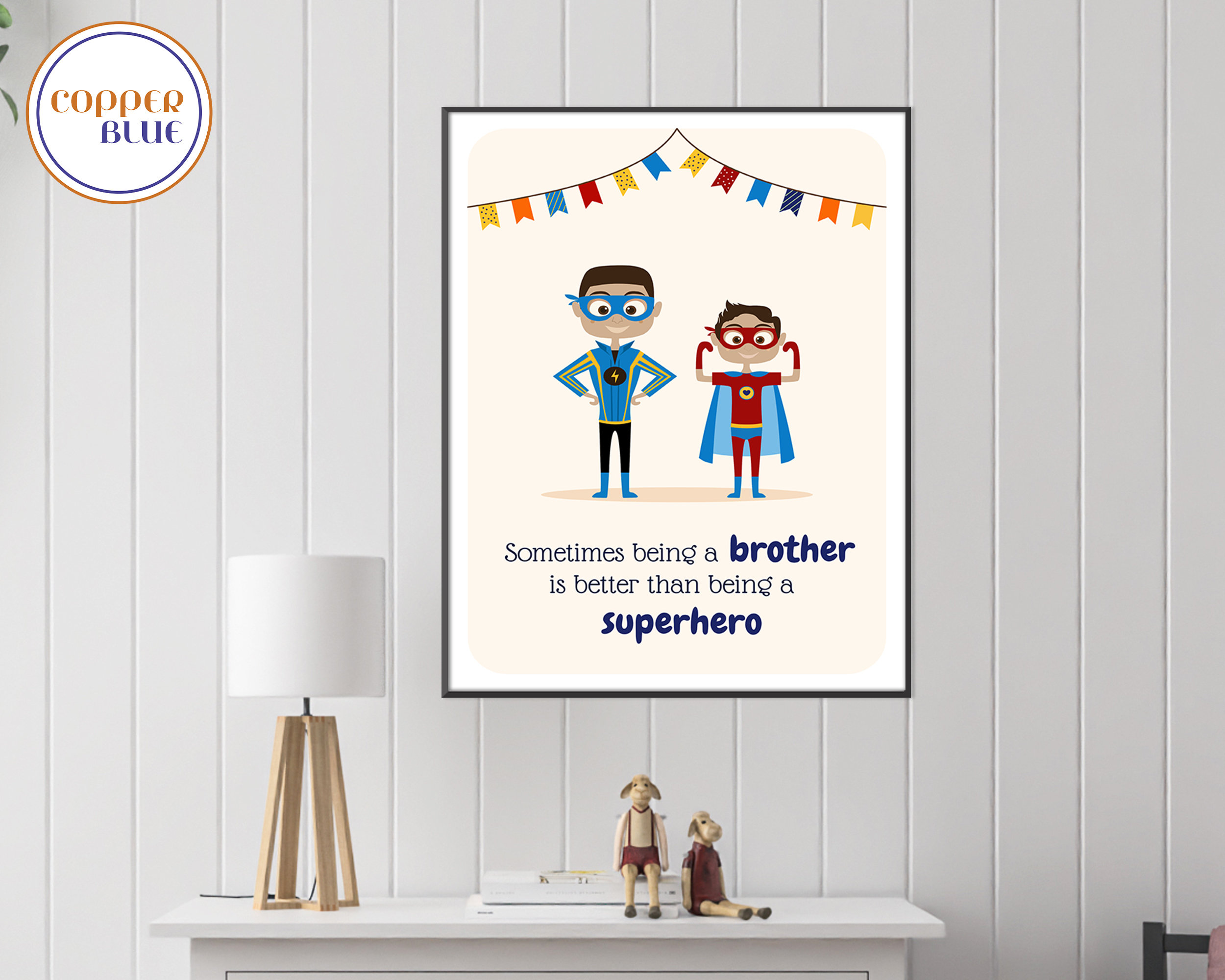 Sibling Superhero Art Print | New Brother Sister Keepsake | Better Than ...