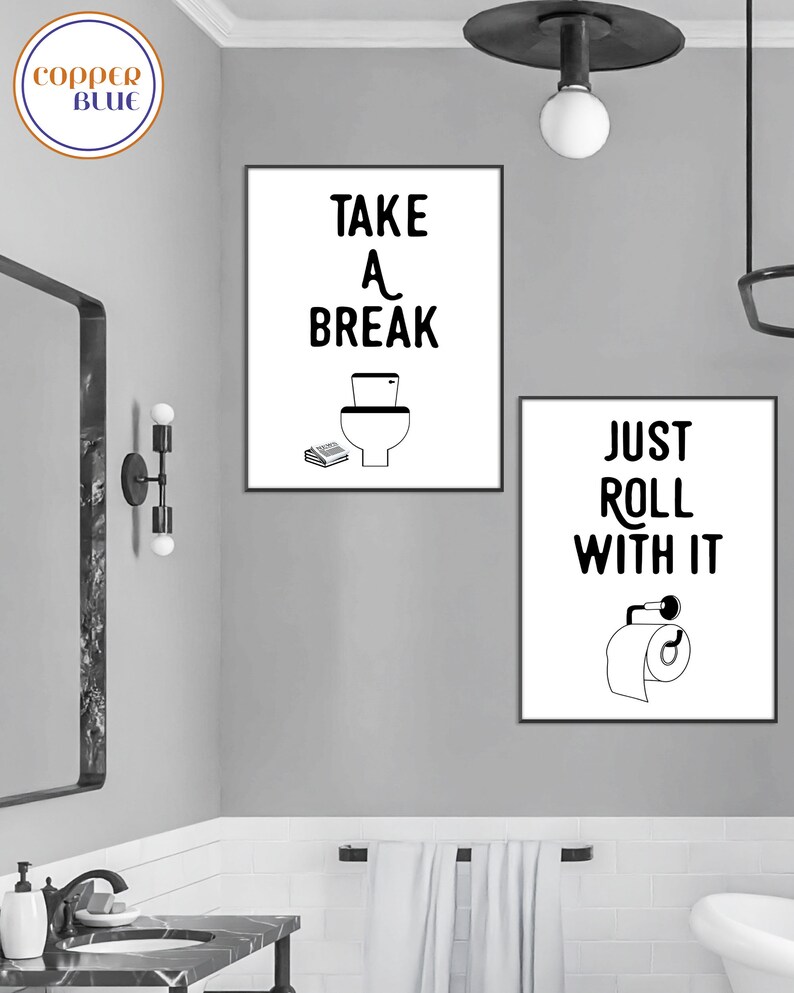 Take A Break Print Funny Phrase Bathroom Wall Art Toilet - Etsy UK
