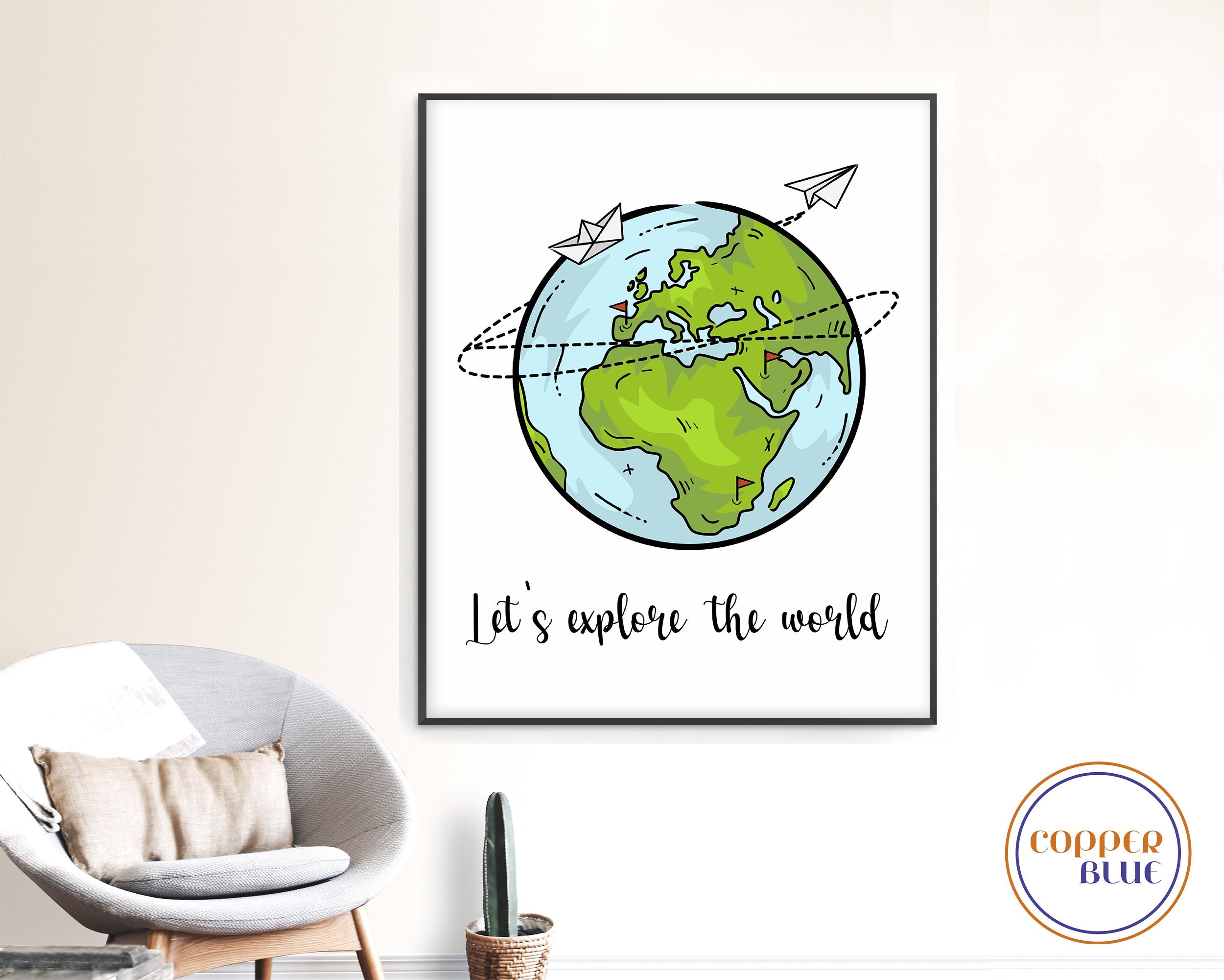 Exploremos el mundo / Póster inspirador / Decoración de - Etsy España