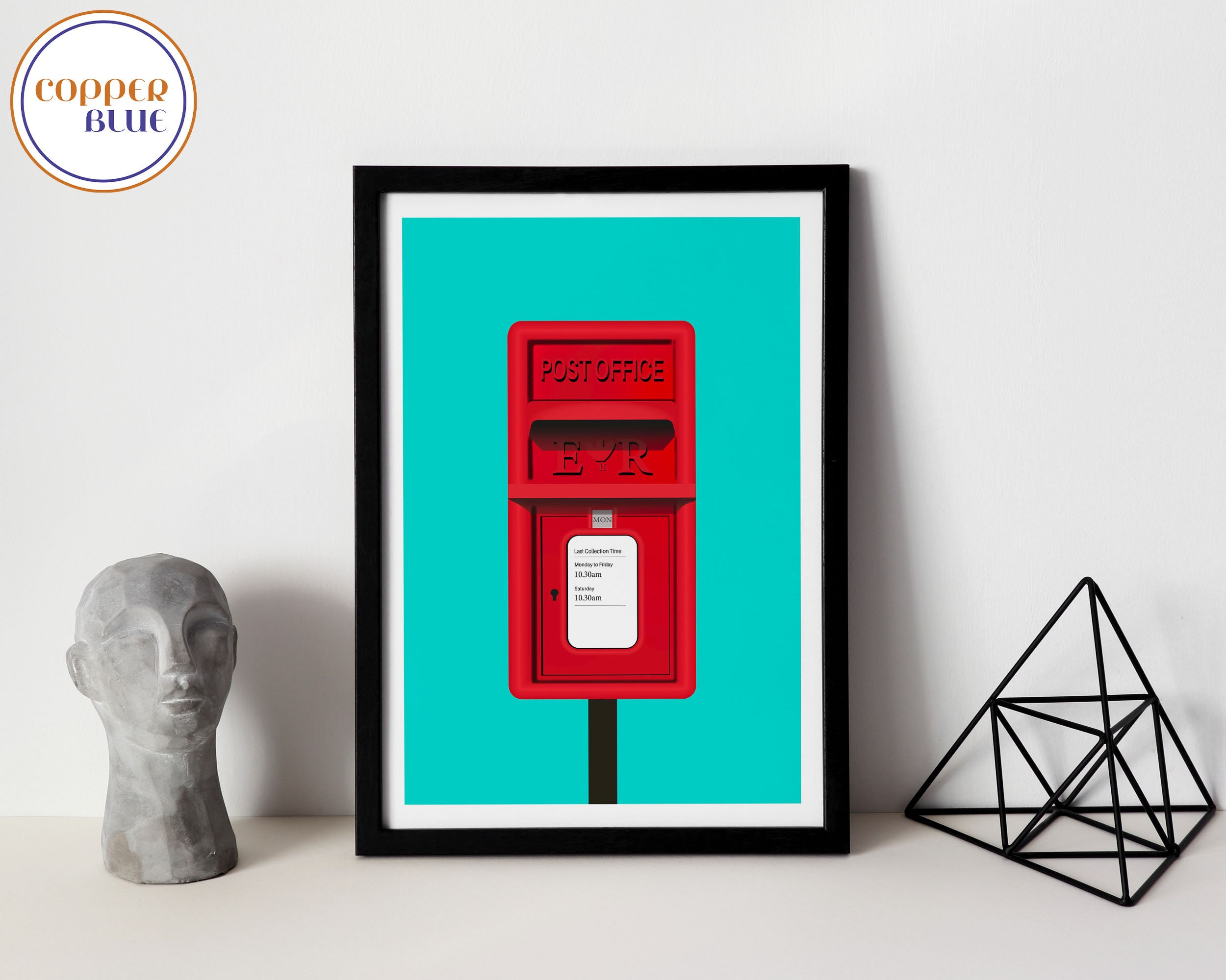 Traditional and Iconically British Postbox Red Square Post Box Modern ...