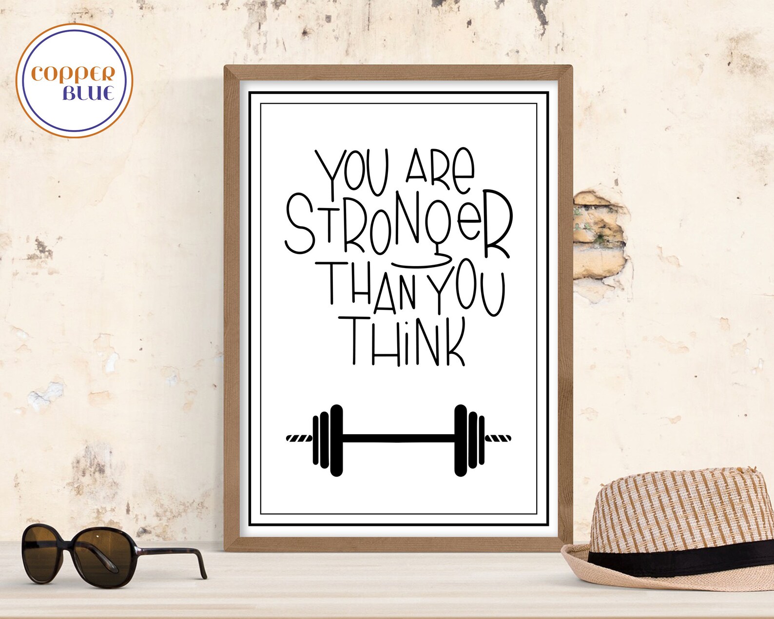 You Are Stronger Than You Think Home Gym Wall Art | Unique Hand ...