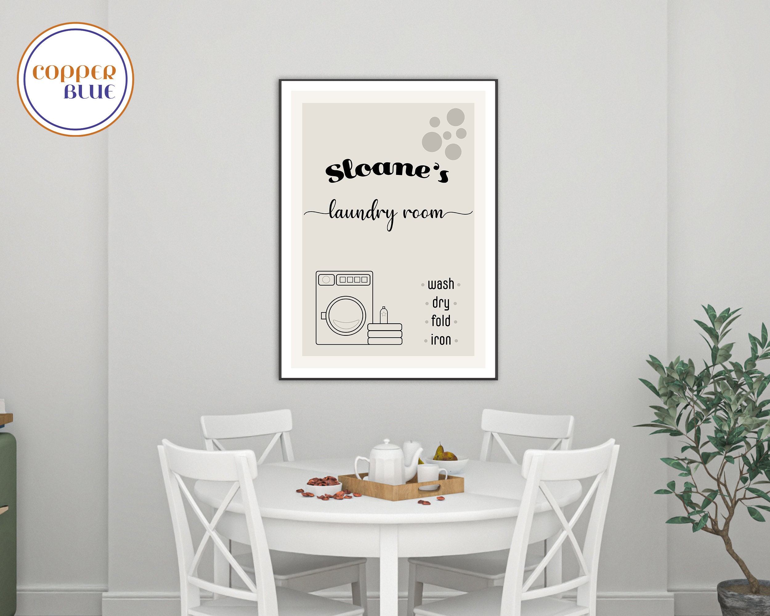 Laundry Room Sign Personalised Custom Utility Room Print Typography Art ...