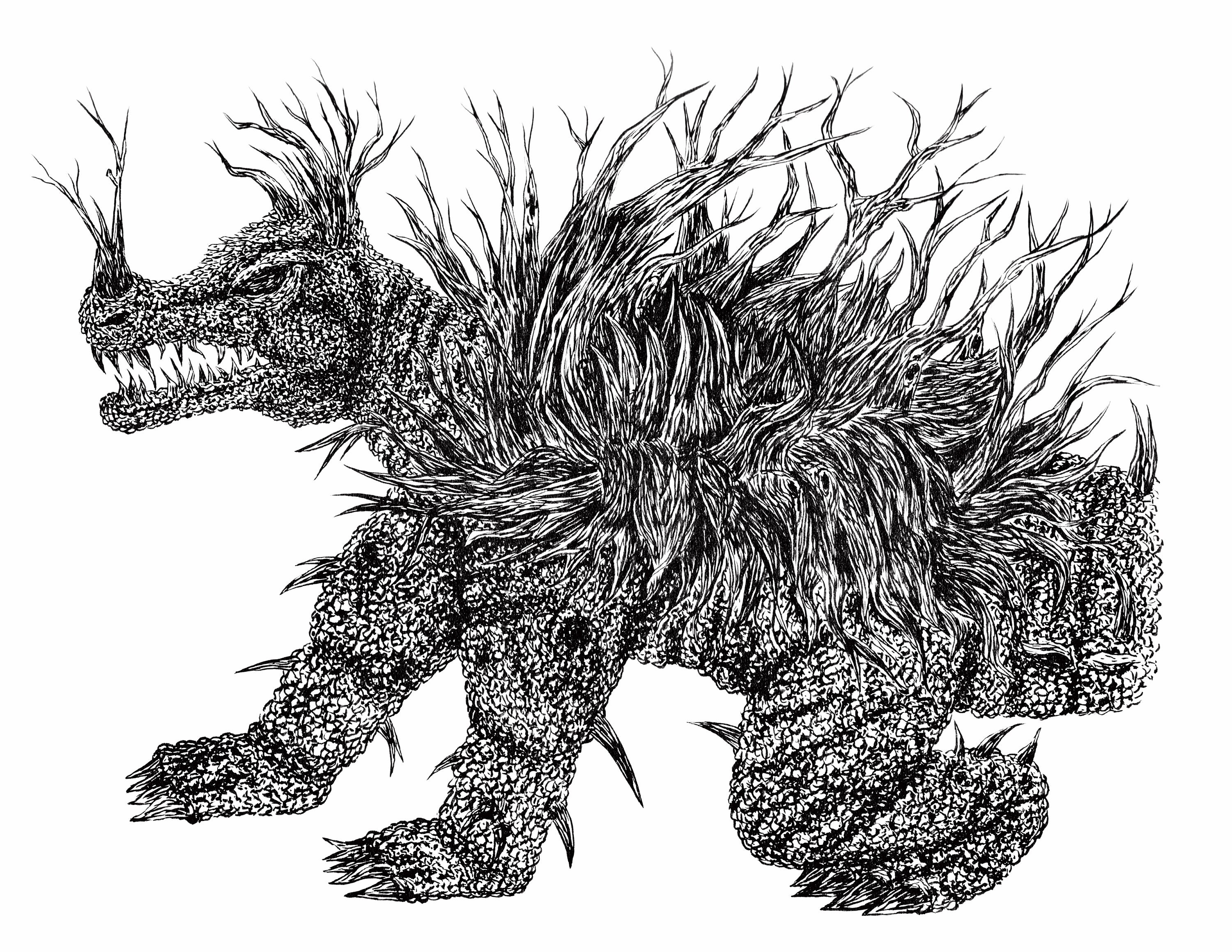 Godzilla And Anguirus Drawings