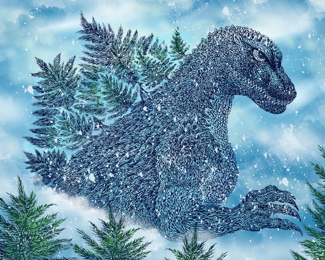 Winter Pine Godzilla - Etsy